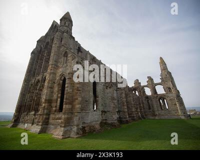 Whitby castle UNESCO heritage in Yorkshire England Stock Photo - Alamy