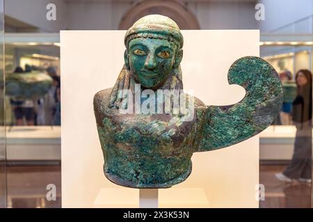 Bronze female winged figure, Archeological museum of Olympia, Greece ...