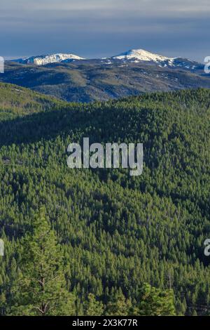 crow peak (left) and elkhorn peak viewed from strawberry butte in the ...