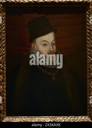 Philip II (1527-1598), King of Spain, portrait painting in oil on ...