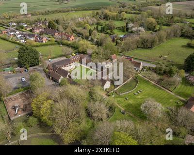 Aerial view of Mary Arden's Farm, Wilmcote, Warwickshire, UK Stock ...