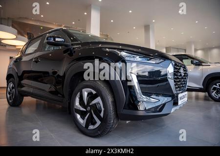 Nissan SUV Car seen on display inside a Nissan showroom Stock Photo - Alamy