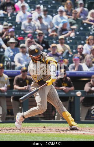 DENVER, CO - APRIL 5: Colorado Rockies shortstop Ezequiel Tovar (14) is ...