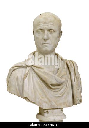 Rome, bust of ancient Roman in the palace of the Conservatories in the ...