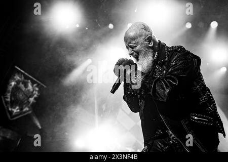 LONDON, ENGLAND: Judas Priest perform on stage at Wembley Arena during ...