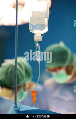 Medical drip in operating theatre, close up Stock Photo - Alamy