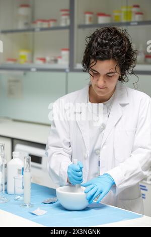 Preparation of medicines, laboratory, Pharmacy, Hospital Donostia, San ...