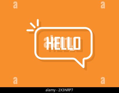 Hello speech bubble icon in flat style. Hi message vector illustration ...