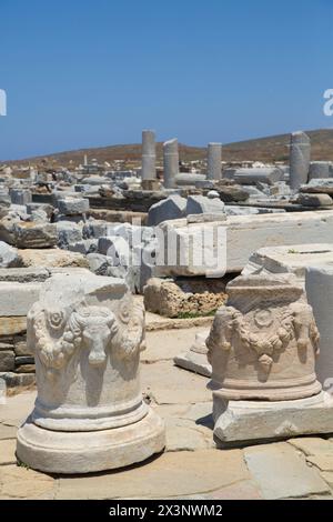 Bull Head Carvings on Sacred Way, Delos Island, UNESCO World Heritage ...