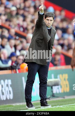 AFC Bournemouth Manager Andoni Iraola Inspects the pitch during the ...