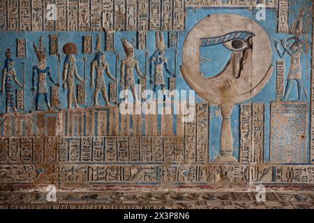 The Eye of Horus. The ceiling of the Hathor Temple, Dendera. Museum ...