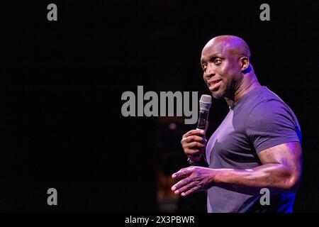 Underbelly opening night Emmanuel Snub comedian Stock Photo - Alamy