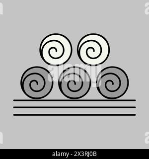 Round hay bales isolated icon. Agriculture sign. Graph symbol for your ...