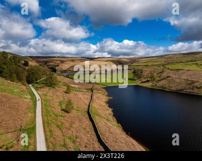 Nadeen Valley, Rochdale - Greater Manchester showing the reservoirs and ...