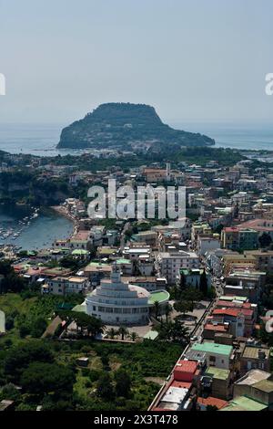 Italy, Campania, aerial view of Bacoli town and Naples gulf Stock Photo ...