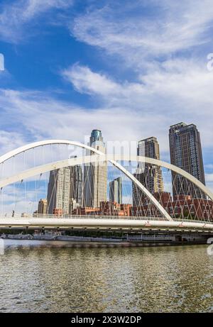 Modern Dagu bridge in front of the Jiefang Bridge Wharf in Tianjin ...