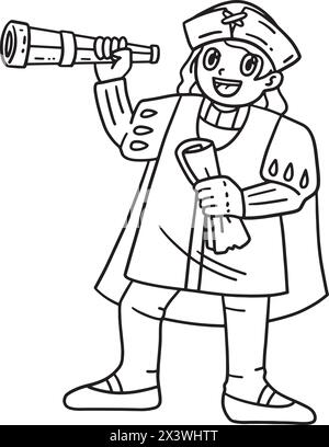 Telescope Isolated Coloring Page for Kids Stock Vector Image & Art - Alamy
