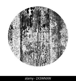 Scratched circle. Dark figure with distressed grunge texture isolated ...