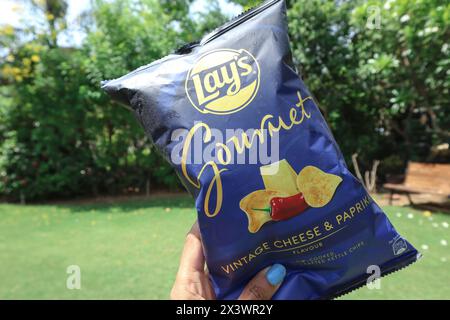 Lay Gourmet chips Packet. Lays wafers in Vintage Cheese and Paprika ...