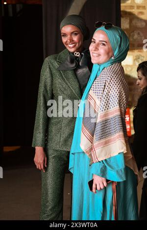 Somali model Halima Aden seen on stage for Marina. Designers Les ...