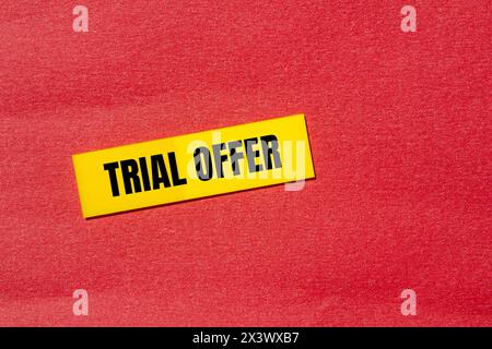 Conceptual trial offer symbol Stock Photo - Alamy