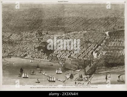 Map of Chicago showing the burnt district , Great Fire, Chicago, Ill ...