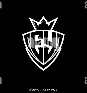 EY Bold letter logo with sharp triangle shield shape with crown inside ...