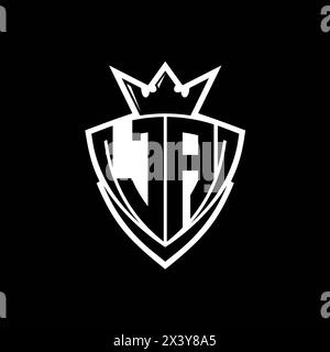 JA Bold letter logo with sharp triangle shield shape with crown inside ...