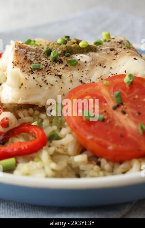 Herbaceous Jasmine Rice and Cod with Genovese Pesto, Roasted Peppers ...