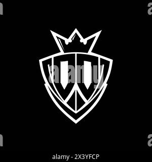 OO Letter bold monogram with triangle curve shield shape with crown ...