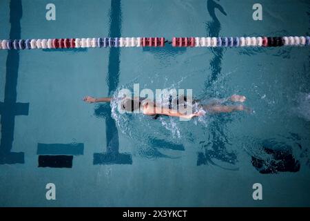 Woman swimming laps Stock Photo - Alamy