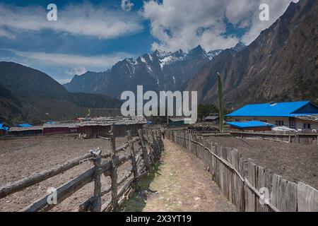 The Tibetan village of Ghunsa on the Kangchenjunga (Kanchenjunga) Base ...