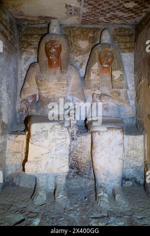 Statues of Amenemopet and Nodjmet, Tomb of Amenemopet, TT41, Tombs of ...