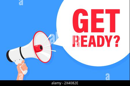 Get ready. Hand hold megaphone speaker for announce. Attention please ...