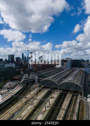 Aerial Manchester Piccadilly railway station and the original Mayfield ...