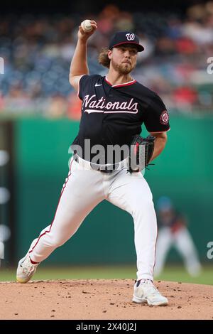 Washington Nationals' Jake Irvin pitches during the first inning of a ...