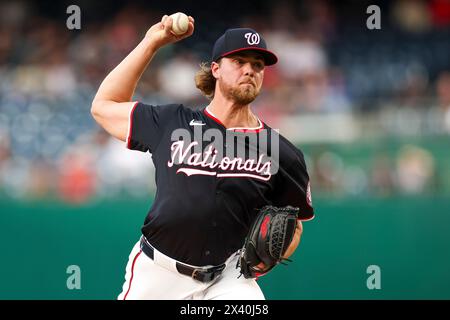 Washington Nationals' Jake Irvin pitches during the first inning of a ...
