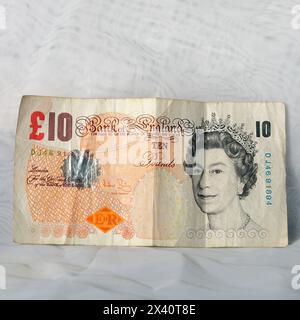 English bank notes no longer in circulation. Ten Pound note and five ...
