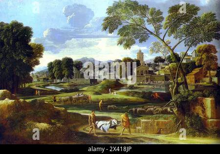 Nicolas Poussin - Landscape with Funeral Phocion 1648 Stock Photo - Alamy