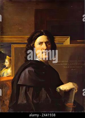 Nicolas Poussin -- Self Portrait 1650, 98х74 Stock Photo - Alamy