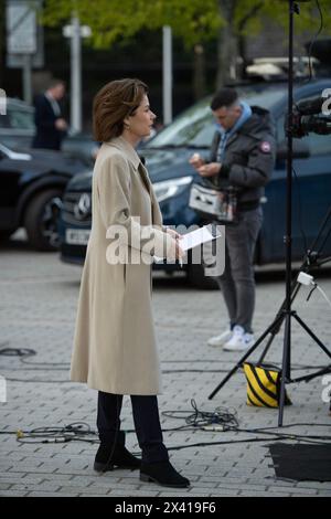 Jane Hill, BBC news journalist, on College Green, Westminster reporting ...