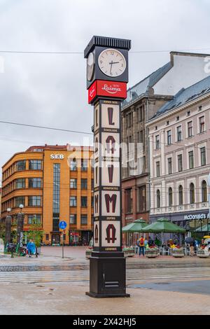 The Laima clock, a landmark in central Riga, between the Old City and ...