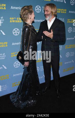 Sharon Stone and Chris Pine attend the 49th Chaplin Award Honoring Jeff ...