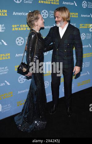 Sharon Stone and Chris Pine attend the 49th Chaplin Award Honoring Jeff ...