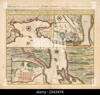 18th century Plan of Quebec, Canada Stock Photo - Alamy