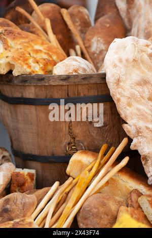 Italy, Various Sizes of Traditional Bread Stock Photo - Alamy