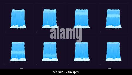 Water motion sprite sheet of animated swirl, vector cartoon animation ...