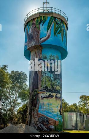 Water Tower Art by Damien Mitchell, Walla Walla, NSW, Australia Stock ...
