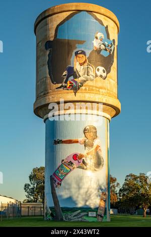 Water Tower Art by Bastian Allfrey, Warren, NSW, Australia Stock Photo ...