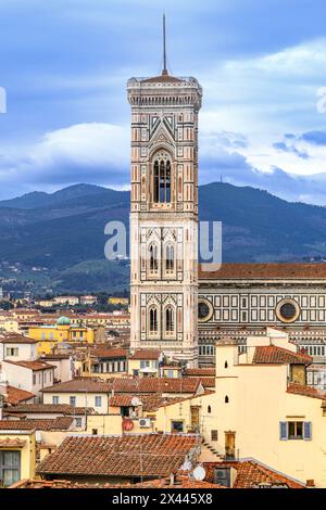 An aerial shot of the rooftops in Florence, Italy, with the Dome of ...